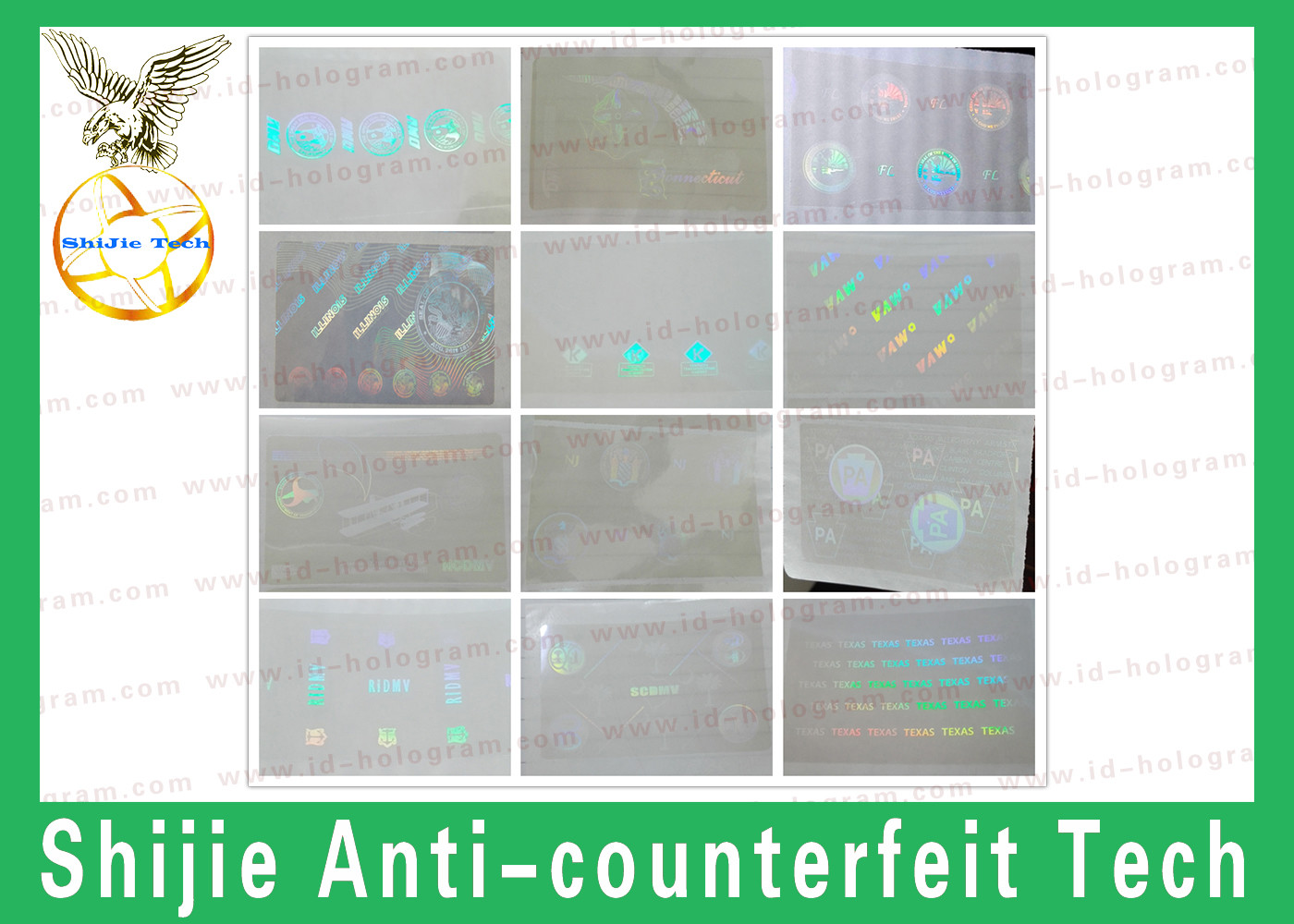 USA id holgram overlay The good quality ID hologram overlay sticker for ...